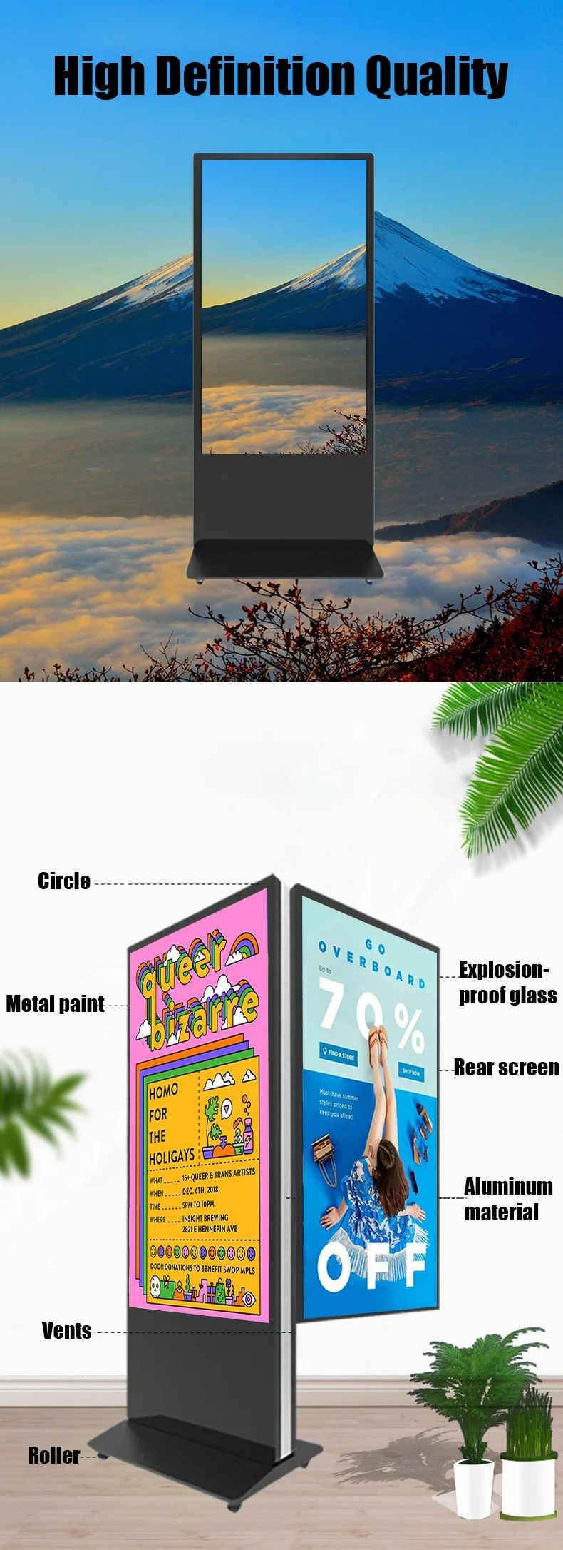 Shopping Center Fashion Exhibition Hall Floor Standing Double-sided ...