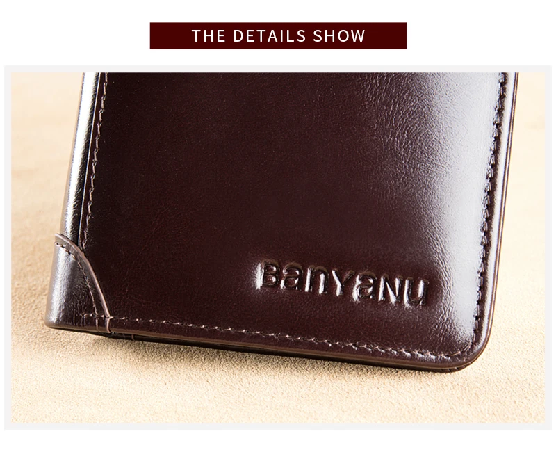 Banyanu Classic Double Fold Leather RFID Wallet for Men