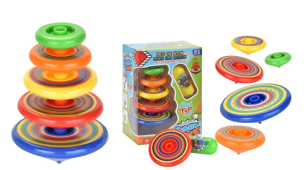 Stacking Tops For Kids Plastic Colorful Stacking Spinning Top Beyblad ...