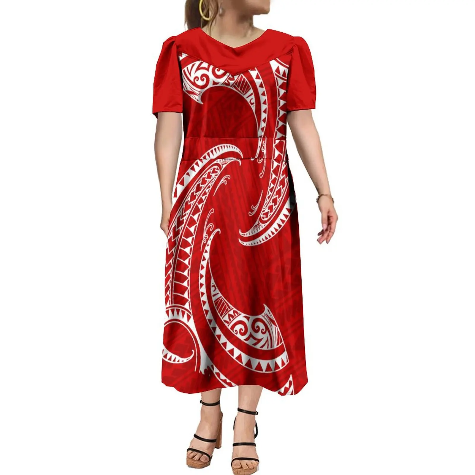 High Quality Custom Polynesian Tribal Design v Neck Micronesia Mumu ...