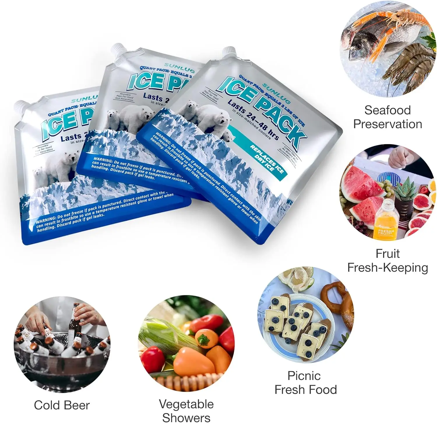 Custom Cooler Ice Packs Reusable Ice Packs For Coolers Long Lasting ...