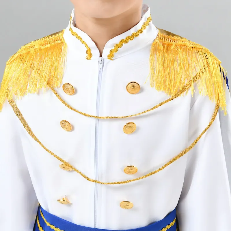 7pcs Kids Prince Costume - Medieval King Jacket & Cape