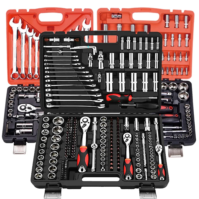 Hand Tool Sockets Set - Multifunctional Tool Box for Auto Repair