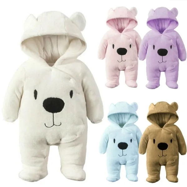 Baby Rompers Coldker Winter Fleece Long Sleeve Newborn Coat Jumpsuit ...