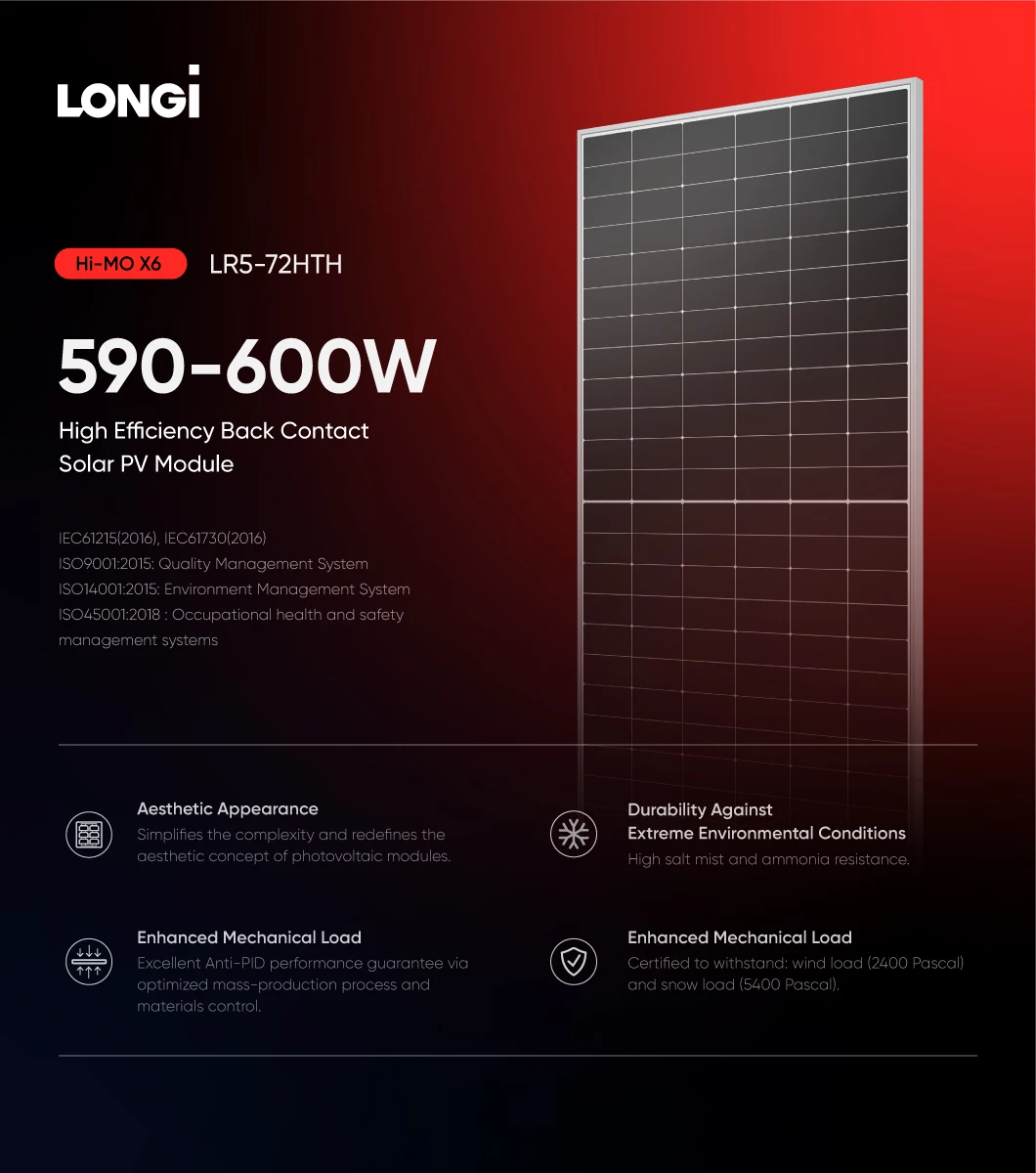 Longi Himo 6 Solar Modules 590W 595W 600Watt Photovoltaic Panels for ...