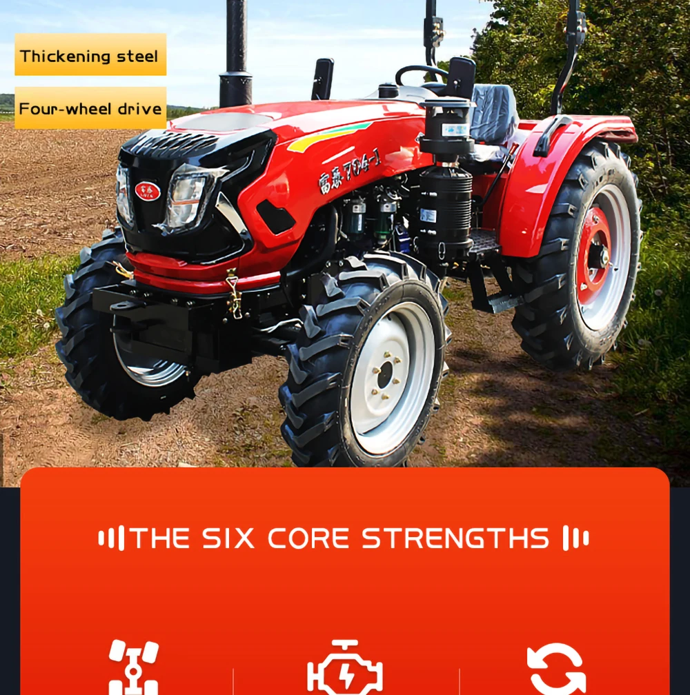 50 Hp 60hp 70hp Agricultural Tractors Mini Tractors 4 Wheel Drive ...
