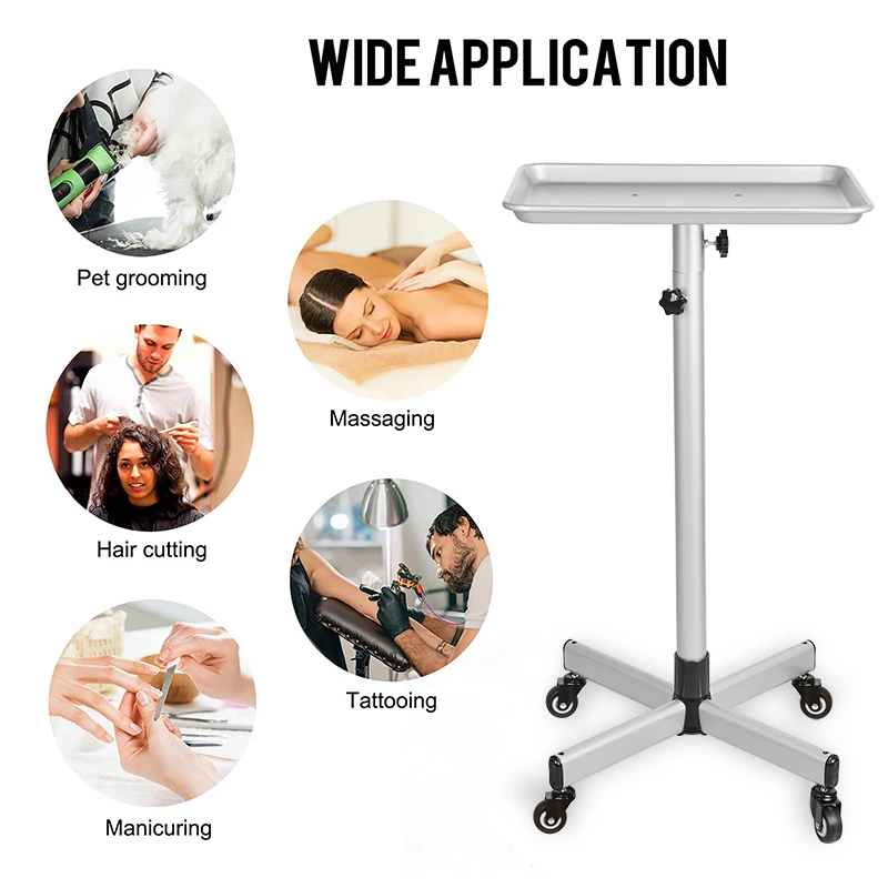 Gold Variable Height Salon Work Trolley Durable Hairdressing Trolley ...