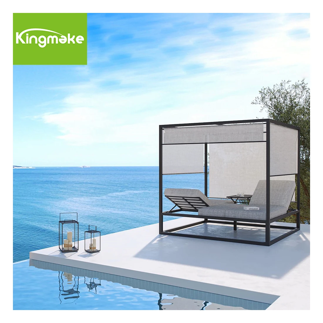 Leisure Beach Chair Daybed Pool Sun Lounge Outdoor Pool Cabana Daybed ...