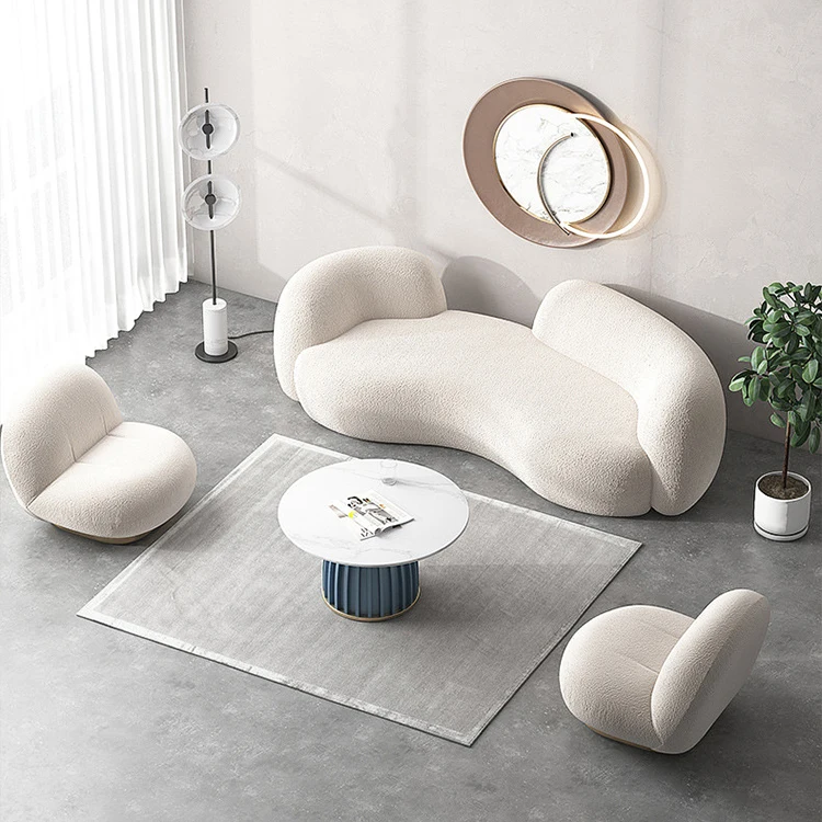 Modern Minimalist White Half Circle Designer Couches Luxury Sofa Set ...