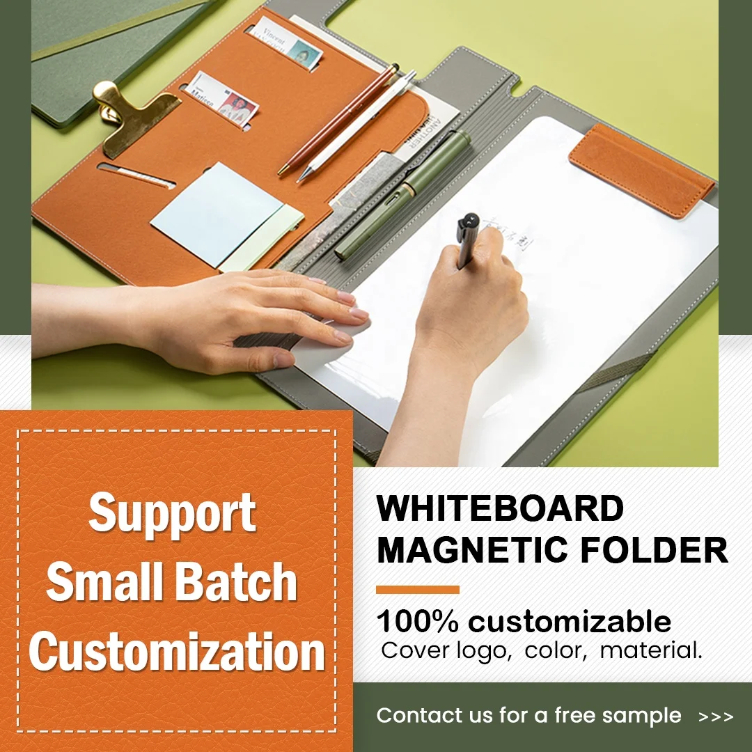 Alibaba.com: Small Batch Customized Logo A4 PU Leather Padfolio with ...