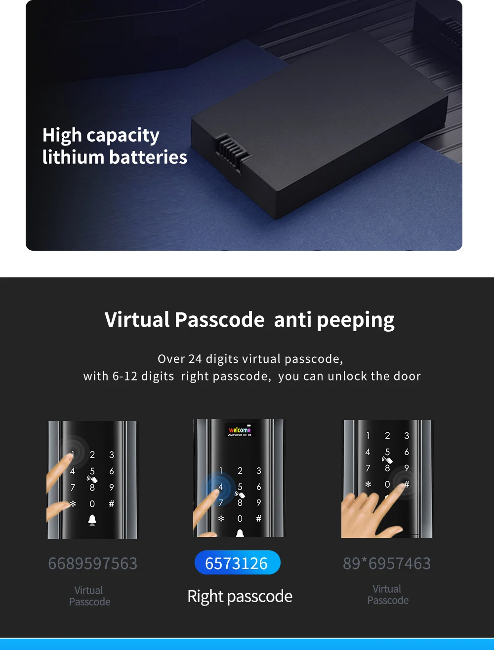 SMARTEK I8 IP54 Camera - Smart Door Lock with 3D Face Recognition