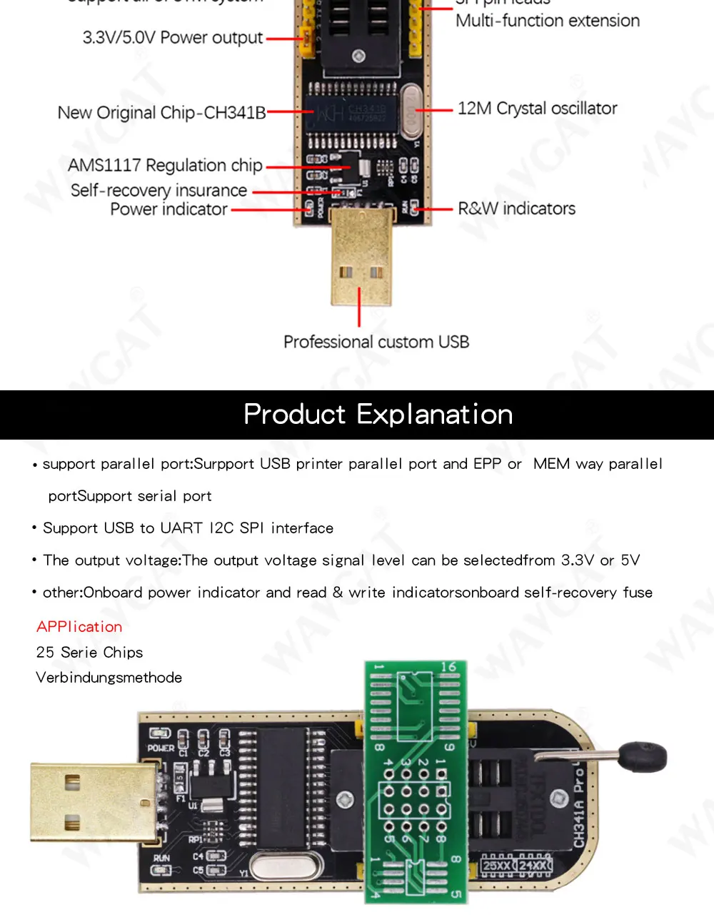 CH341B Programmer - Efficient USB Motherboard Routing