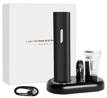 2024 Hot Selling Stainless Steel Usb Rechargeable Electric Wine Corkscrew Gift Set For First ...