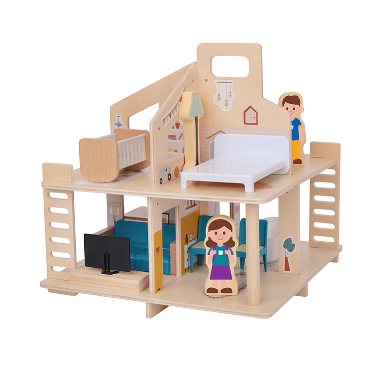 2024 New Pretend Role Play Diy Educational Toy Kids Wooden Doll House ...