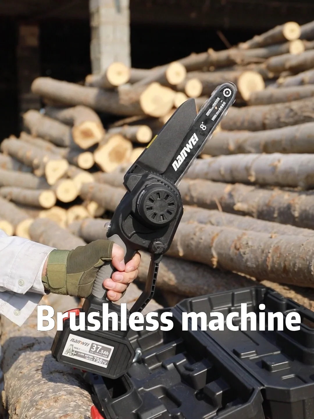 Nanwei 6 Inch Hand Battery Chain Saw Lithium Wood Cutting Machine ...