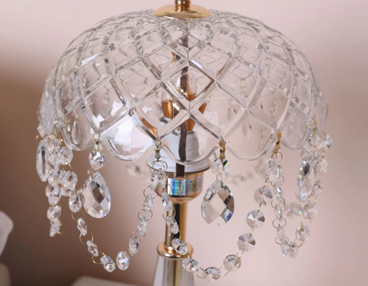 French All Copper Pendant Crystal Desk Lamp Luxury Decoration Table ...
