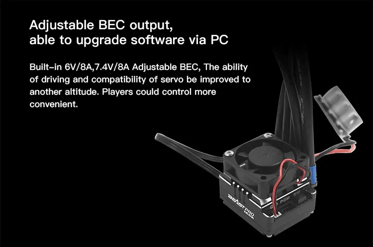 Ztw Beast Pro 220a Sensored Esc Turbo 7.4v Adjustable Bec 8a 3-6s Lipo ...