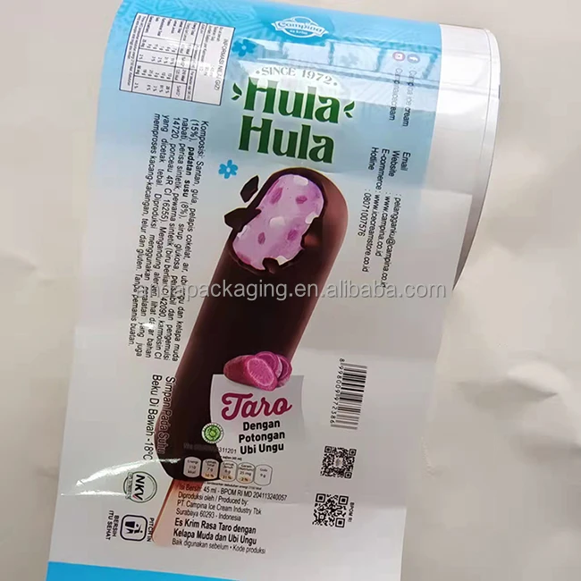 Stick Ice Pops Packaging Film Roll Plastic Ice Lolly Plastic Film Roll ...