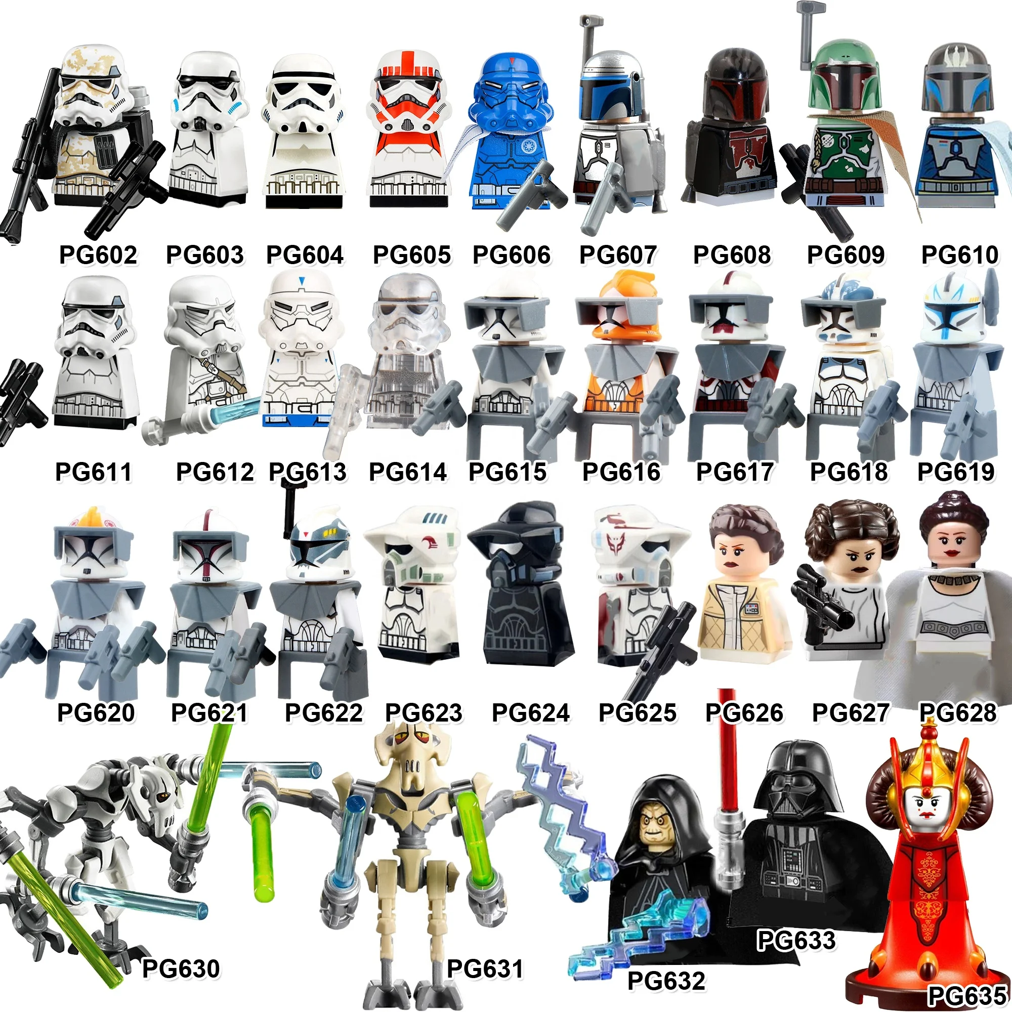 Space Wars Movie Boba Jango Fett Storm Clone Trooper Darth Vader Mini ...