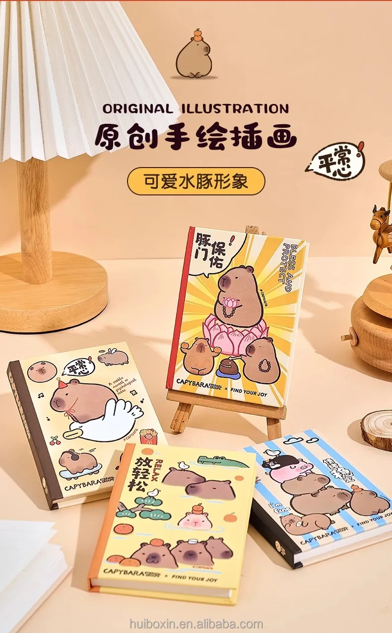 80 Sheets Capybara Notebook - Cute Kawaii Diary Gift