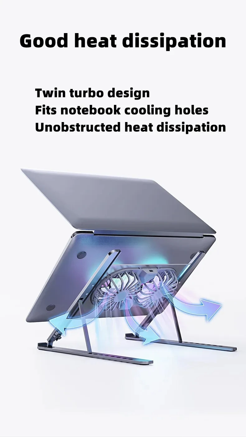 Adjustable 17inch Gaming Notebook Cooler Pad Portable RGB Air-Cooled ...