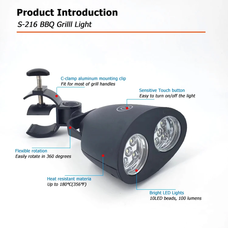 360 Degree Rotation Led Bbq Grill Light - Buy Grill Light bbq Grill ...
