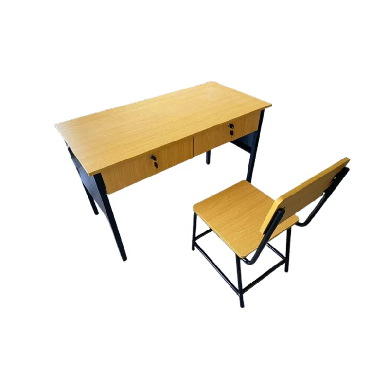 Philippine Wooden Double Drawer Teacher Desk & Chair Set