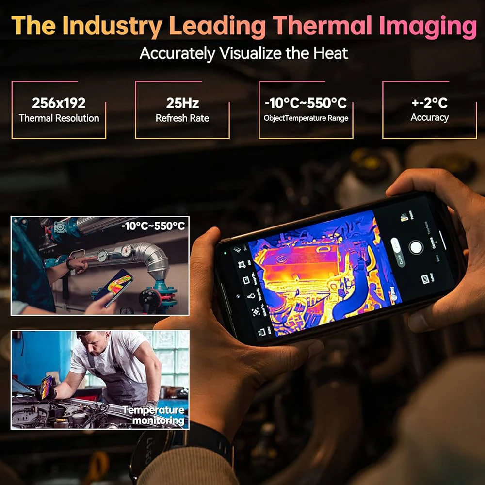 High IR Resolution 256 X 192 Mobile Thermal Imager USB Type C