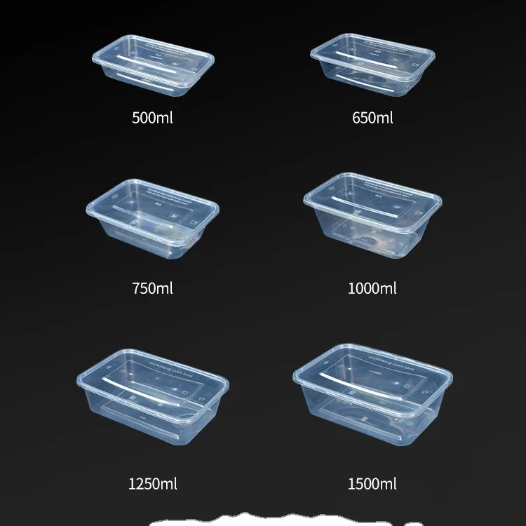 Clear Rectangular Disposable Plastic Food Container,Pp Microwaveable ...