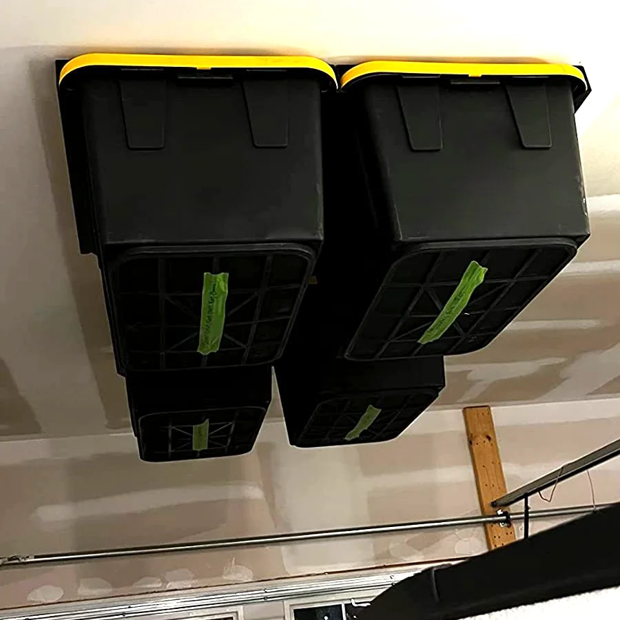Overhead Ceiling Bin Storage Rack Rail Organizer Garage Tote Storage ...