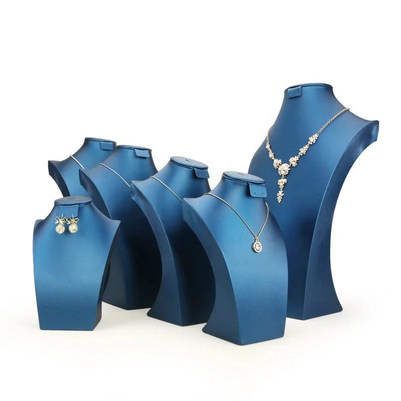 High Quality Jewelry Display Neck Customizable Brushed Blue Necklace ...
