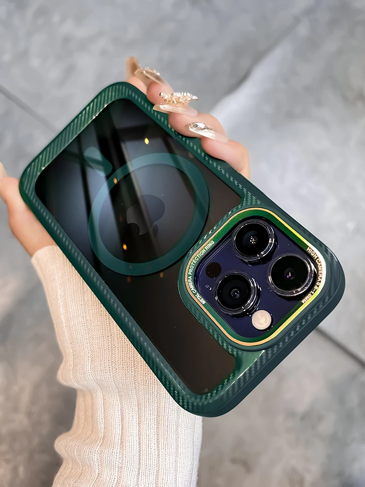 Luxury Metal Camera Frame Transparent Silicone Pc Phone Case For Iphone ...