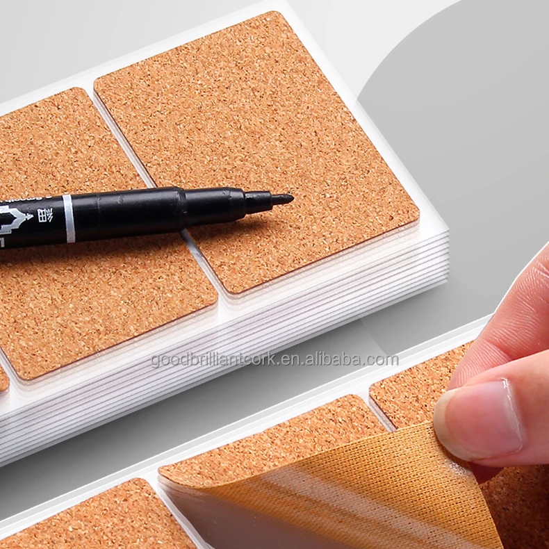 38mm Factory Nature Biodegradable Kraft Paper Cork Logo Sticker ...