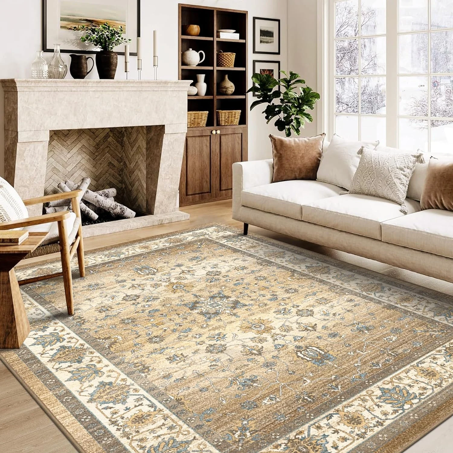 American Rustic 3d Printed Au Royal Palace Area Rugs Aesthetic Apricot ...