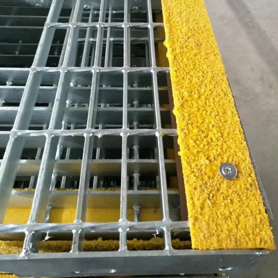 Serrated Steel Bar Grating Stair Tread with Abrasive Nosing| Alibaba.com