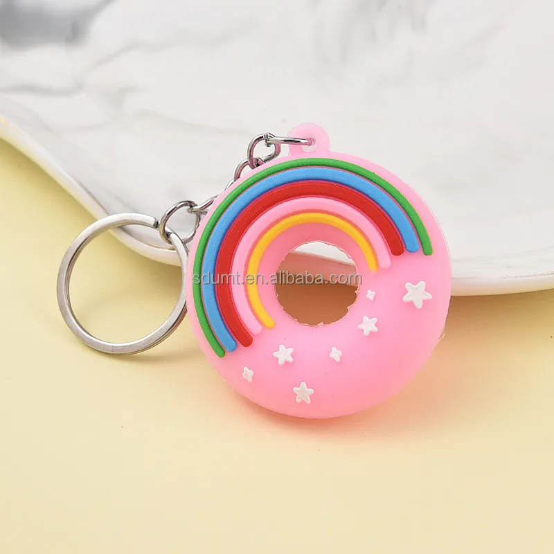 Multicolored Lovely Key Chain Simulation Rainbow Key Ring Food Dessert ...