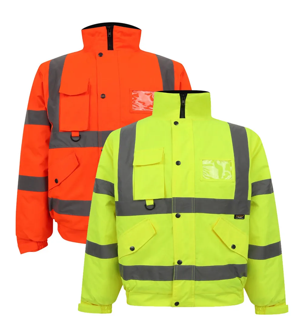 High Visibility Reflective Winter Safety Jacket Insulated Parka Work ...