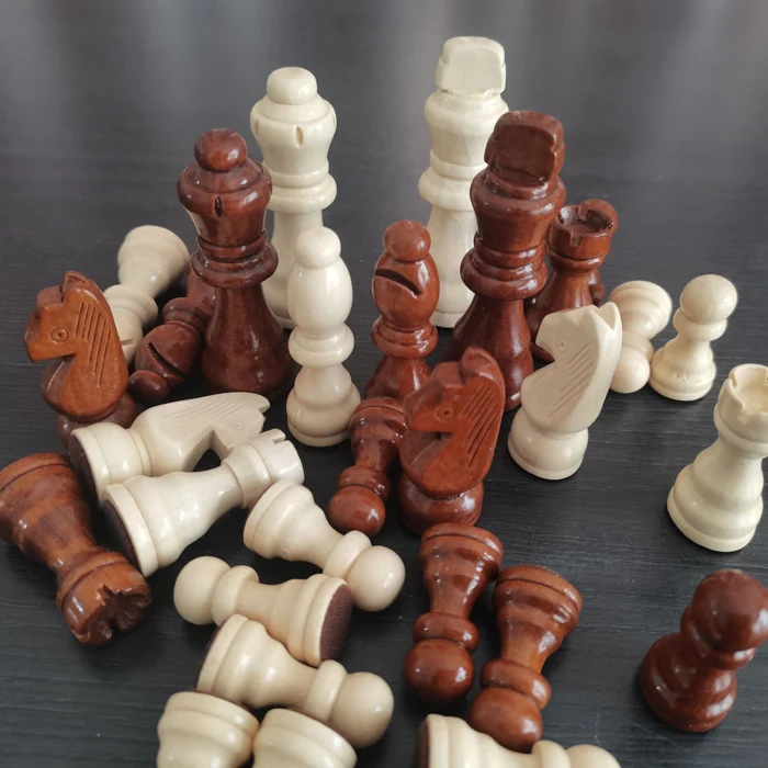 Wooden Chess Pieces Only Wood Chessmen With 3.0 Inches King Chess Game ...