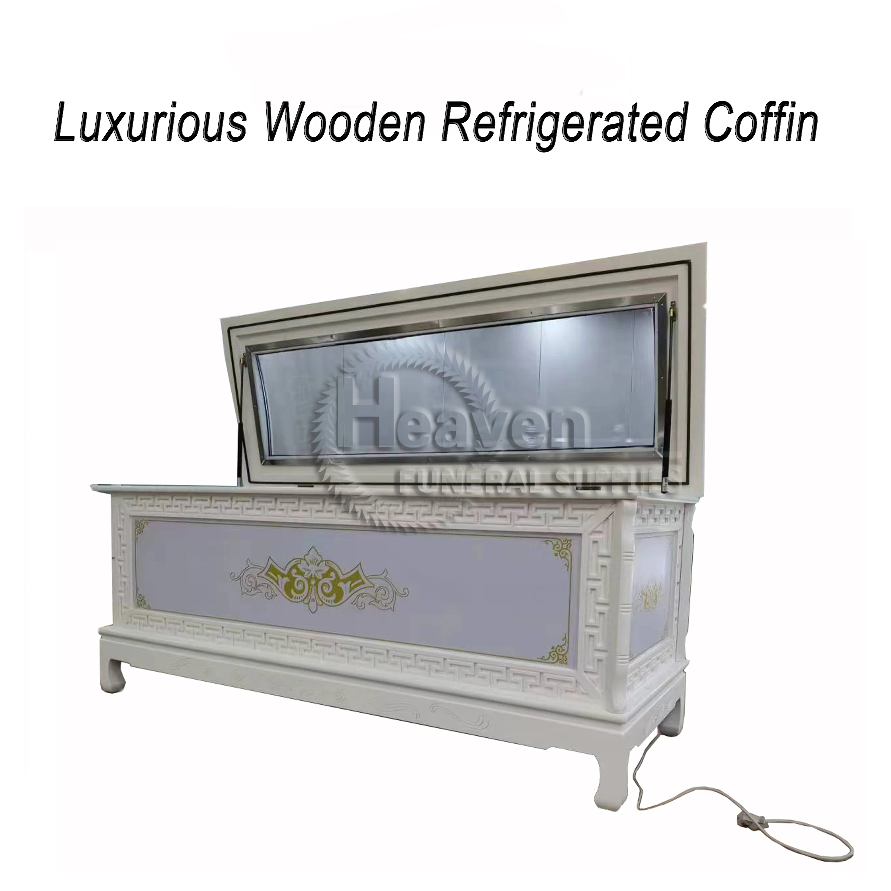 Luxurious Wooden Refrigerated Casket Morgue Equipment Funeral Mortuary ...