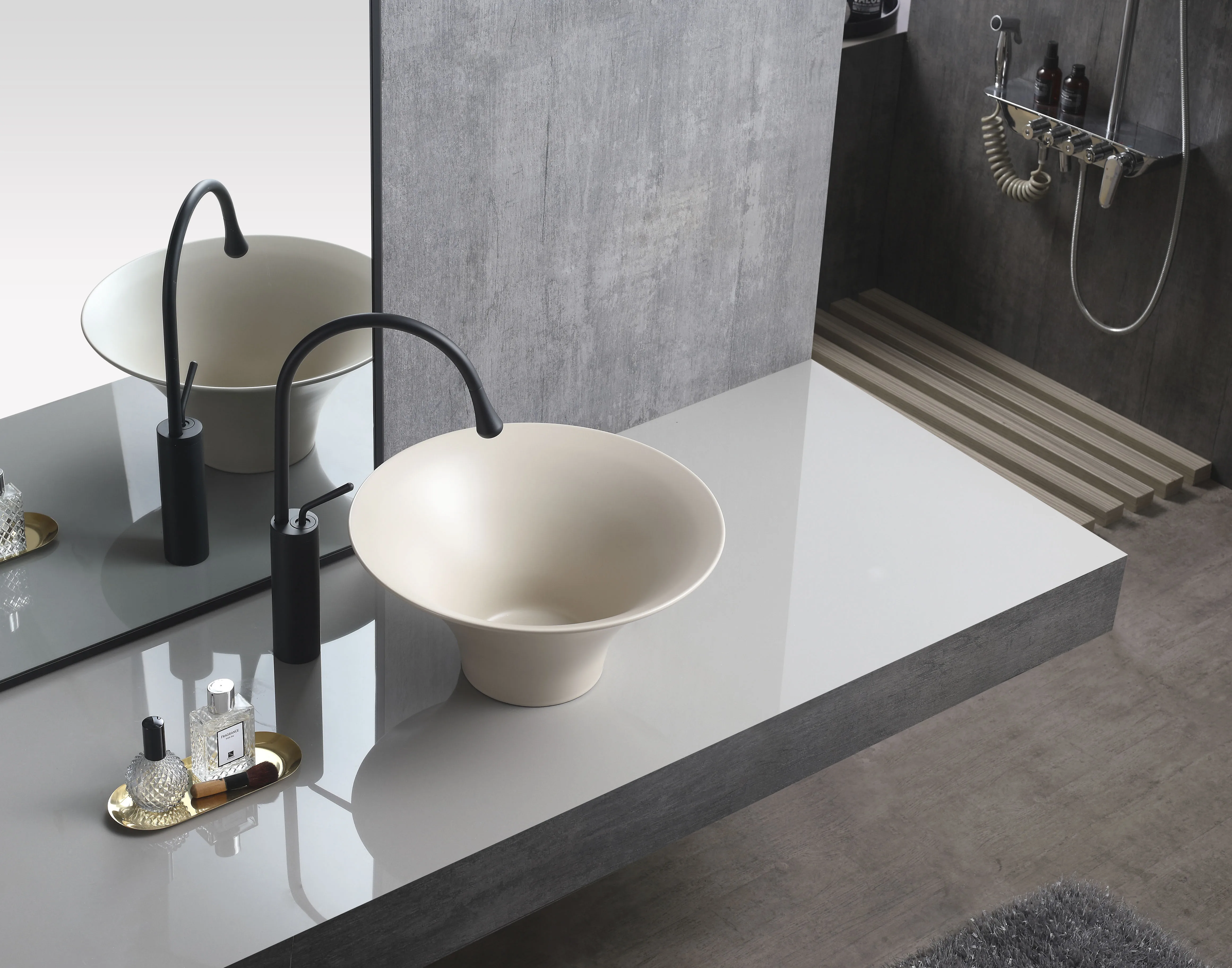 Modern Apartments Lavabo with Deep Sink and Matte Color Bathroom ...