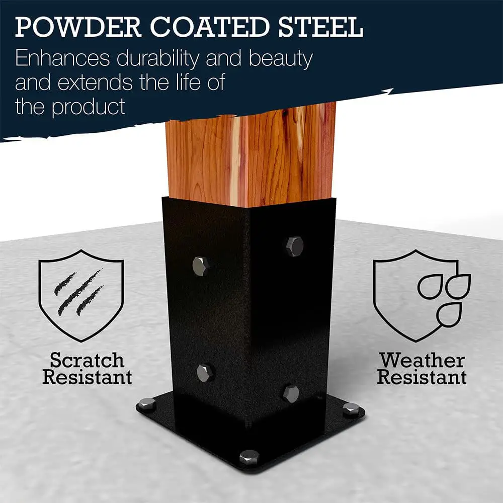 Hot Sale 3-way 90 Corner Carbon Steel 4x4/6x6/8x8 Black Pergola ...