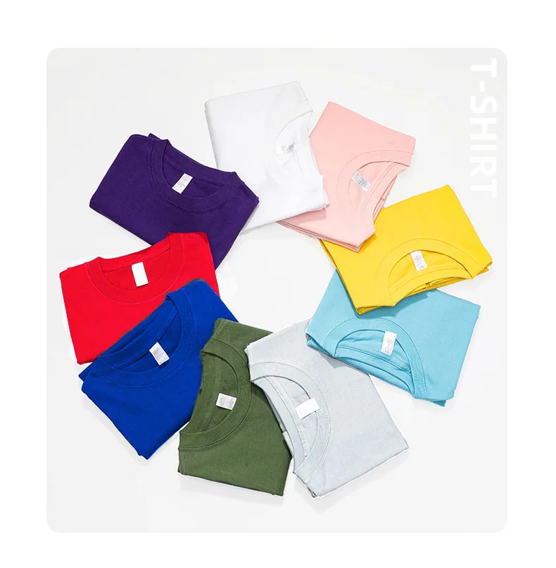 Wholesale 180g Pure Color 100% Cotton T-Shirts with Custom Logo