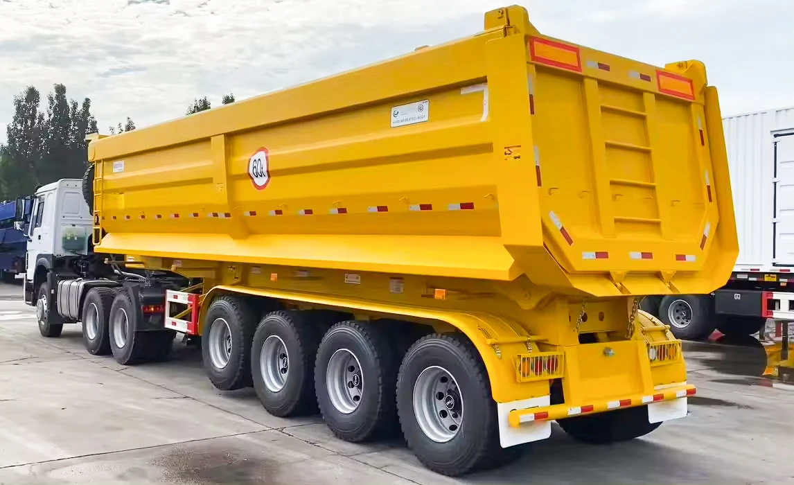 Rear End Dump Tipper Semi Trailer for Trailer Tri-Axle U Shape ...