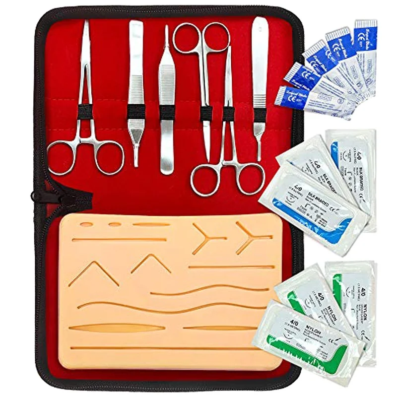 Surgical Medical Suture Kit Of 18 Pcs With Customized Suture Pad And ...