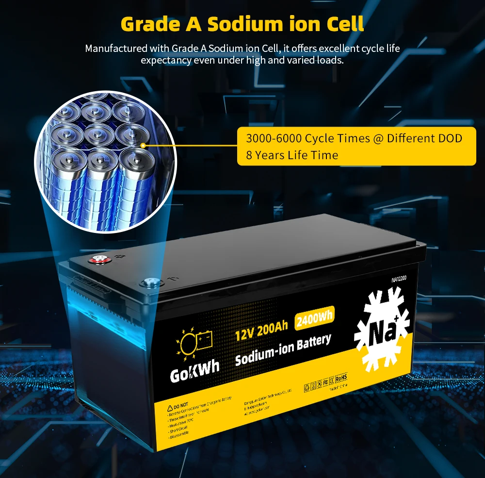 Gokwh 12v 24v 100ah Sodium Ion Winter Battery Eu Usa Stock Outdoor Rv ...