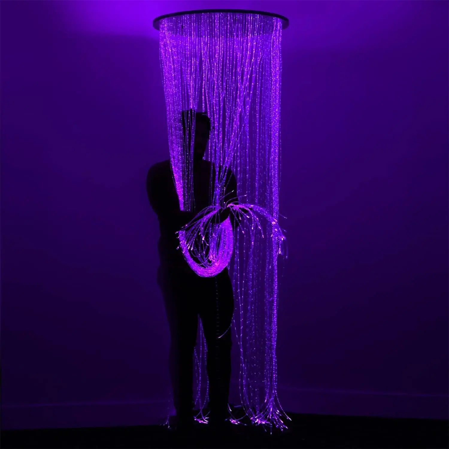 PMMA Plastic Side Glow Sparkle Waterfall Led Optic Fibre Waterfall ...