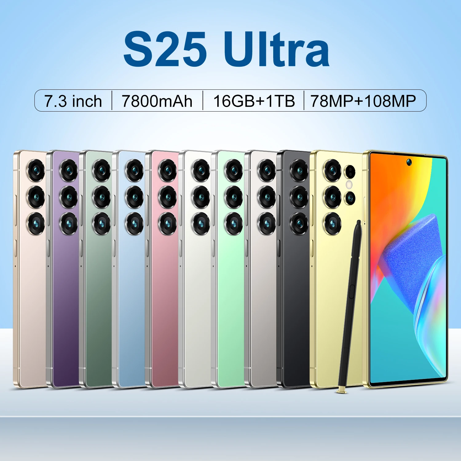 Unlocked S25 ULTRA 5G Smartphone HD Screen Decacore CPU 108MP Rear ...