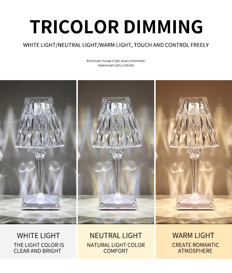 Usb Charging Touching Control Lampe Rgb Crystal Color Changing Lamp ...