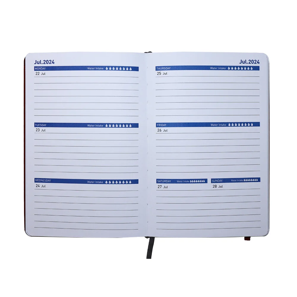 Custom A5 Hardcover 2024 Calendars Promotional Black Notebook Pu ...