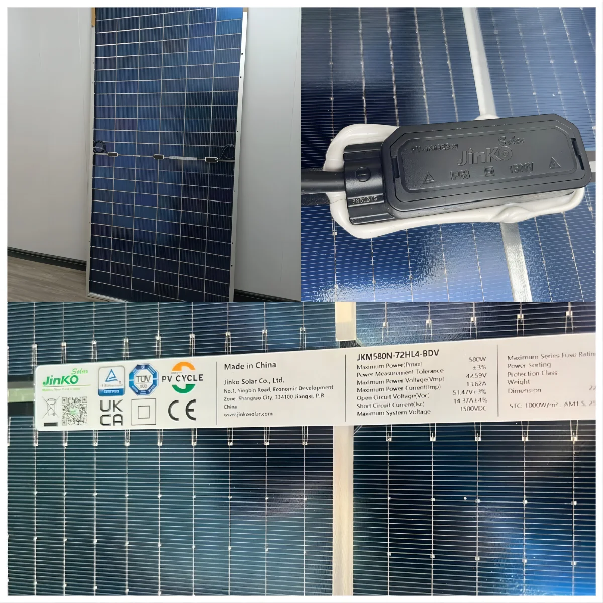 Jinko N Type 580w Bifacial Solar With High Quality Jinko Longi 580w ...